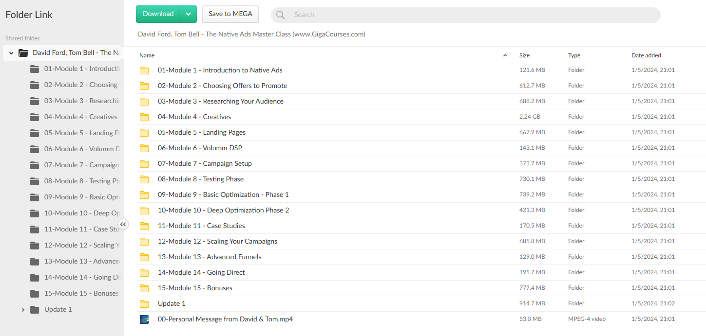 David Ford, Tom Bell - The Native Ads Master Class - Giga Courses