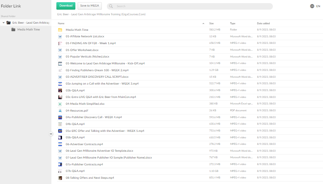 Eric Beer - Lead Gen Arbitrage Millionaire Training - Giga Courses