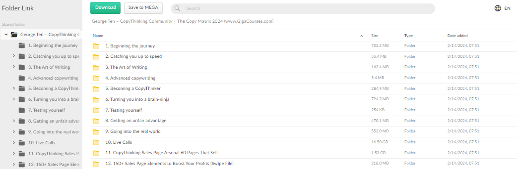 George Ten – CopyThinking Community + The Copy Matrix 2024 - Giga Courses