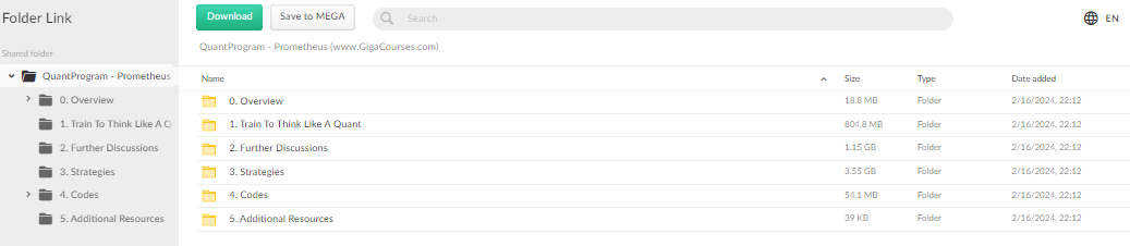 QuantProgram - Prometheus - Giga Courses