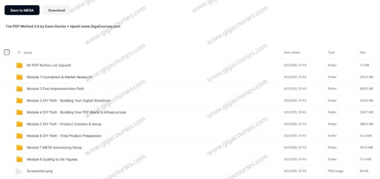 The PDF Method 2.0 by Ewan Davies + Upsell - Giga Courses